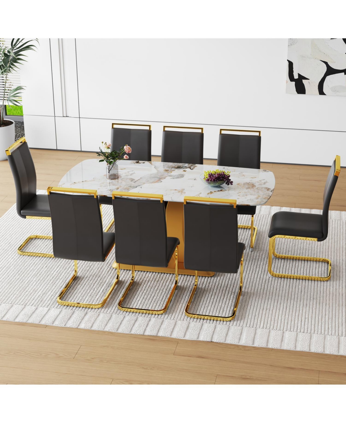 Click here for Streamdale 71" Pandora Glass Dining Set w/ 8... prices