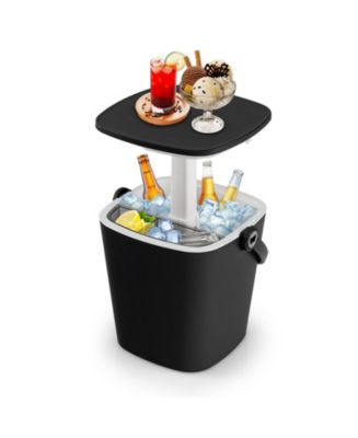 GOUUN 3-in-1 Portable Cooler Bar Table with Bottle Opener and Lift Top ...