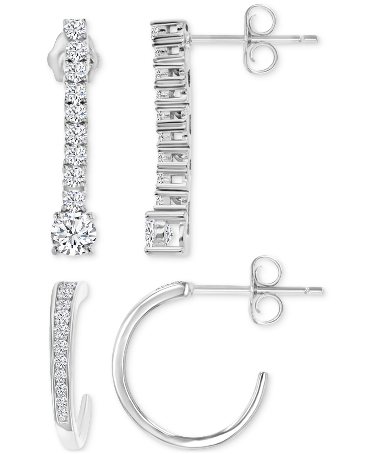 Click here for 2-Pc. Set Cubic Zirconia Dangle Drop & Tapered Rou... prices