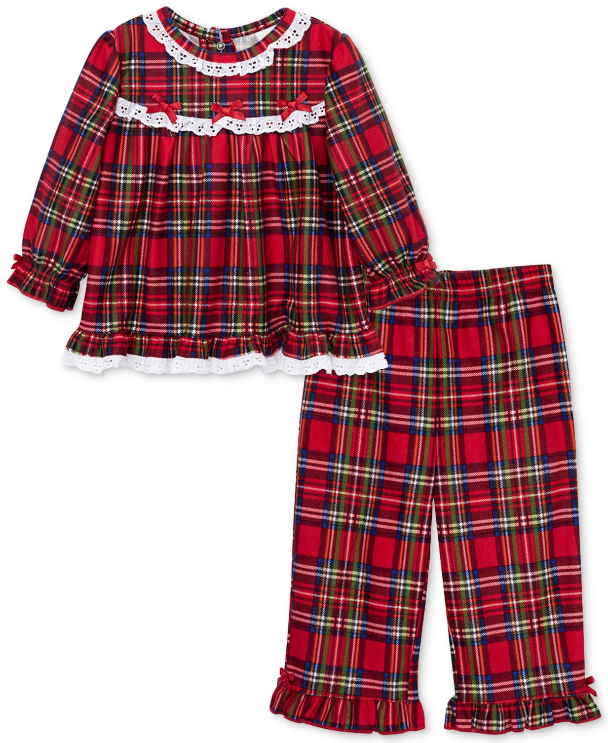 Click here for Little Me Toddler Girls Plaid & Lace Top & Pants... prices