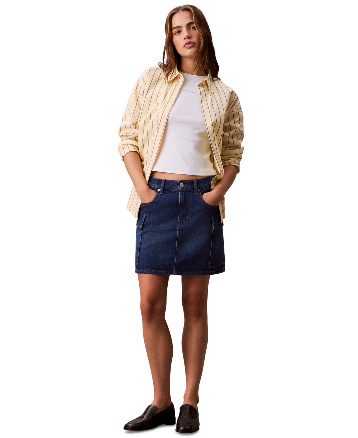 Click here for Calvin Klein Jeans Womens Denim Cargo Skirt - Brig... prices