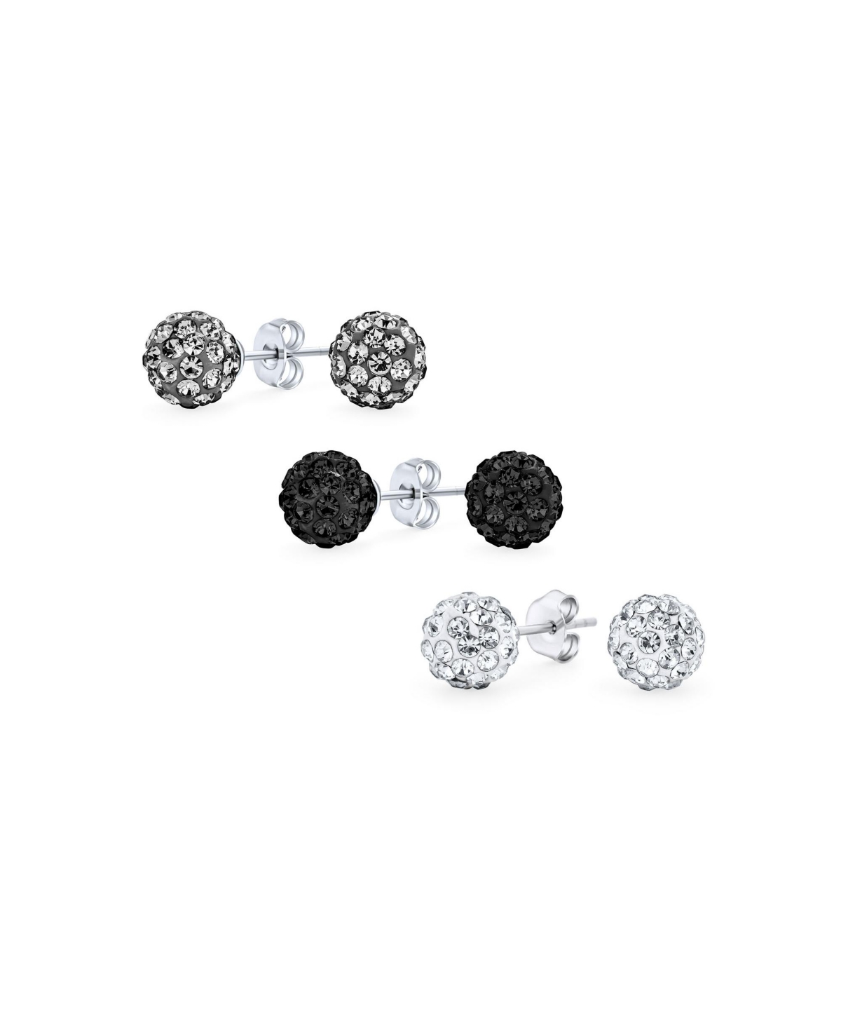 Click here for Bling Jewelry Set of 3 Sterling Silver Stud Earrin... prices