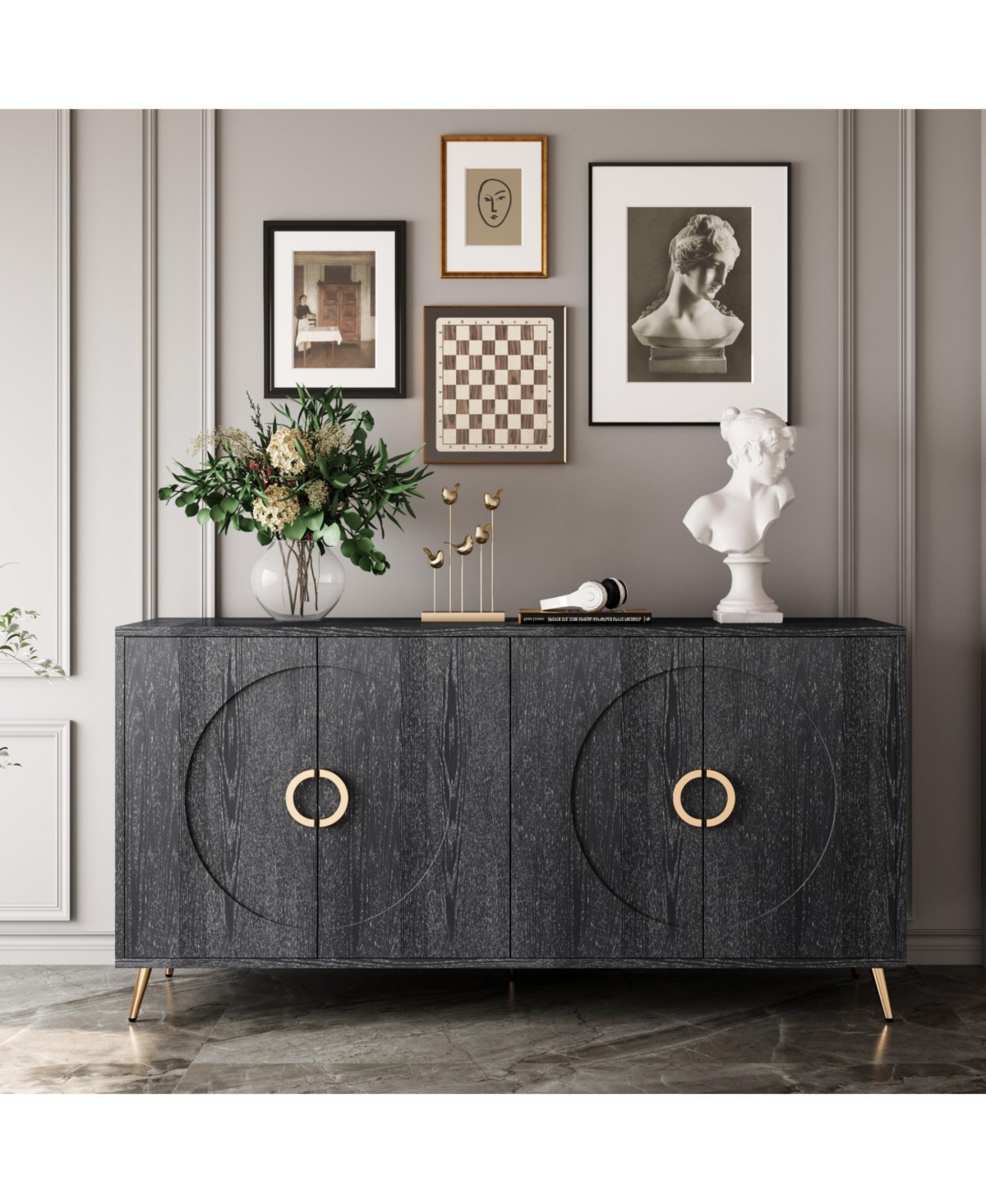 Click here for Streamdale 4-Door Modern Lacquered Buffet Cabinet... prices