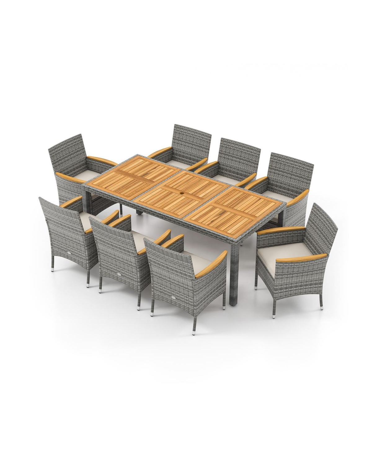 Click here for 9 Pieces Patio Pe Wicker Dining Set for Deck Garde... prices