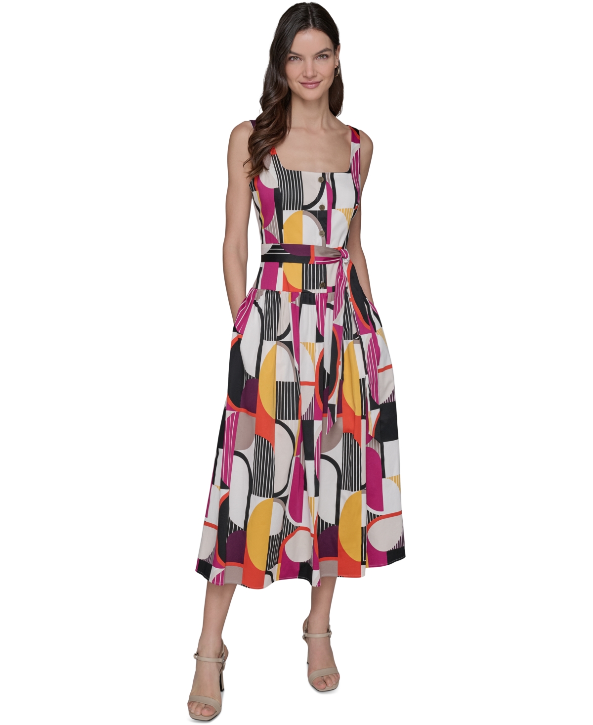 Click here for Karl Lagerfeld Paris Womens Geo-Print Midi Dress -... prices
