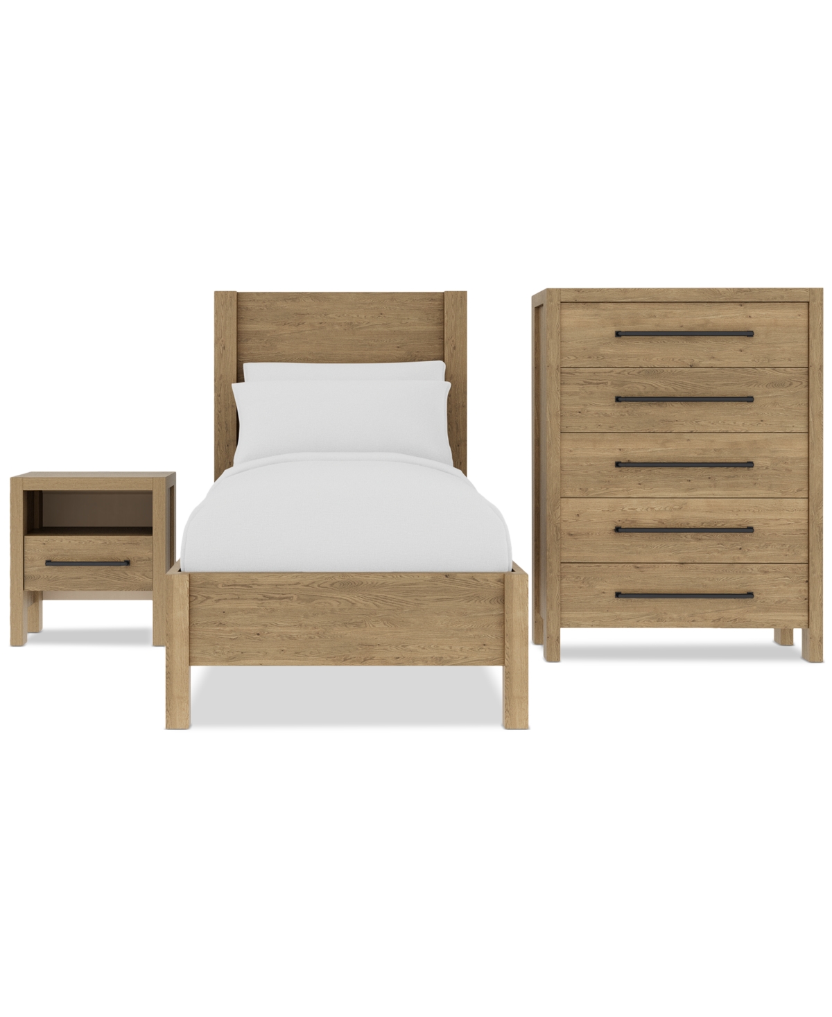 Click here for Davie 3-Pc. Twin Set (Panel Bed  Chest & 1-Drawer... prices