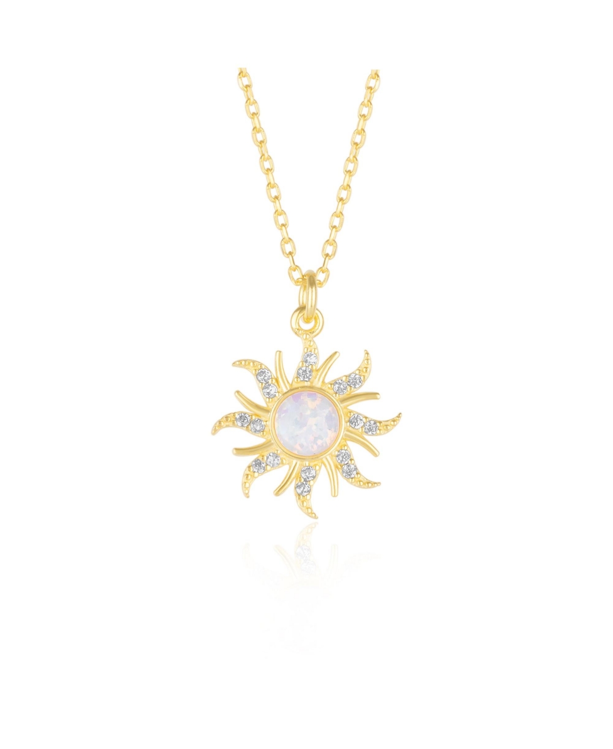 Click here for Spero London White Opal Sun & Sunburst Necklace in... prices