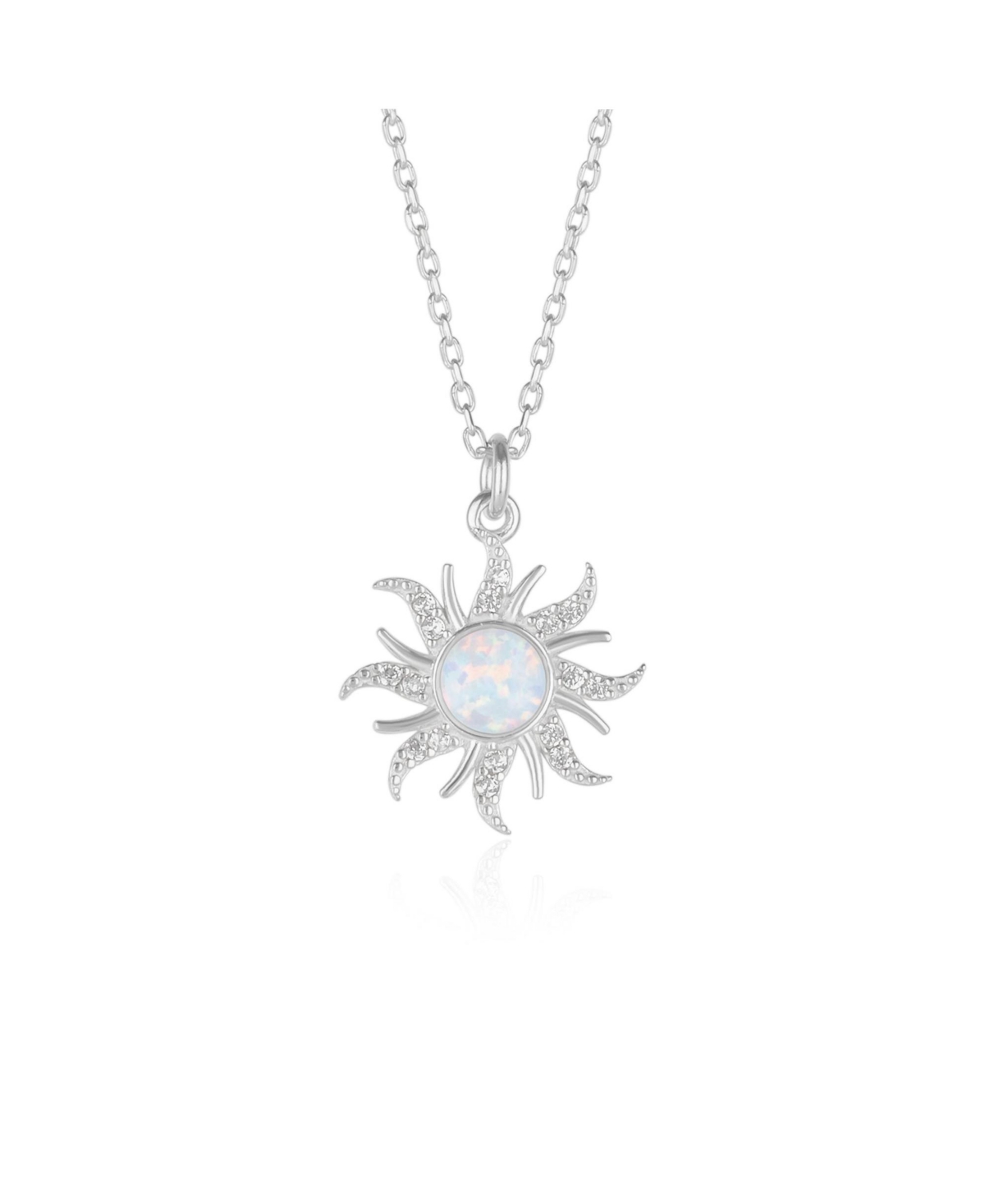 Click here for Spero London White Opal Sun & Sunburst Necklace in... prices