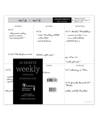Executive Weekly Square Schedule Pad - Macy's