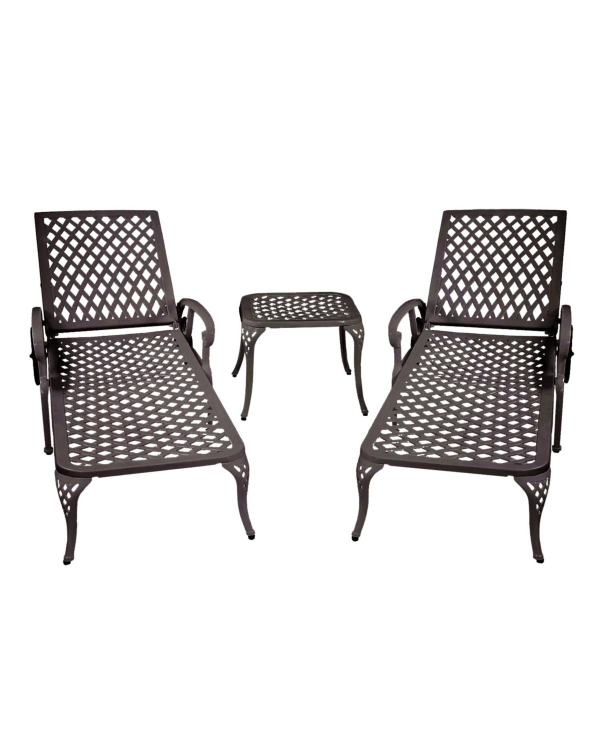 Click here for Mondawe Aluminium Cast lounge chair 2pcs white - W... prices