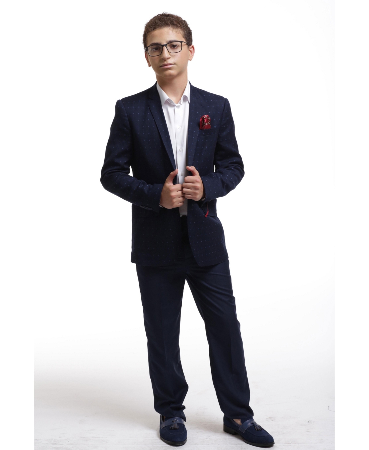 Click here for Elie Balleh Boys Navy Slim Fit Classic Sports Coat... prices