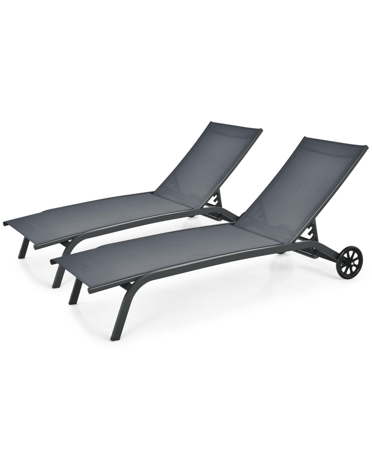 Click here for Gymax Set of 2 Outdoor Chaise Lounge Chair Adjusta... prices