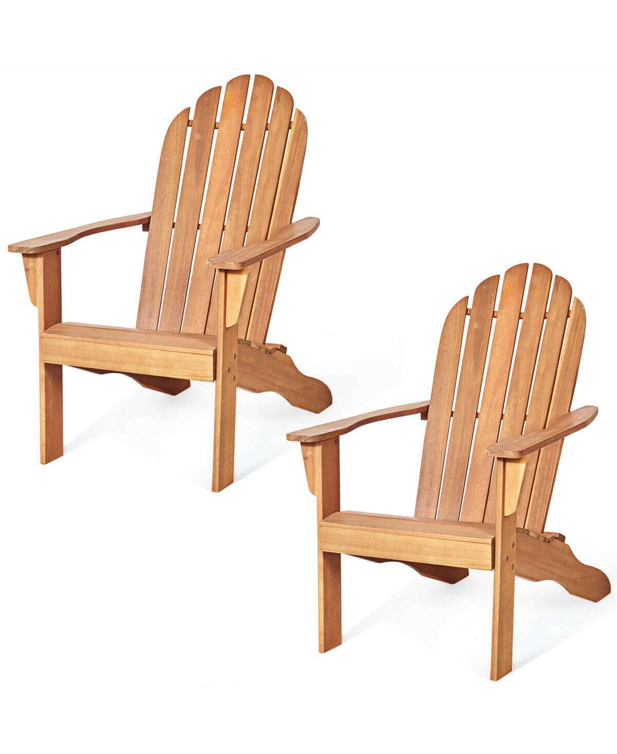 Click here for Gymax 2PCS Wooden Classic Adirondack Chair Lounge... prices