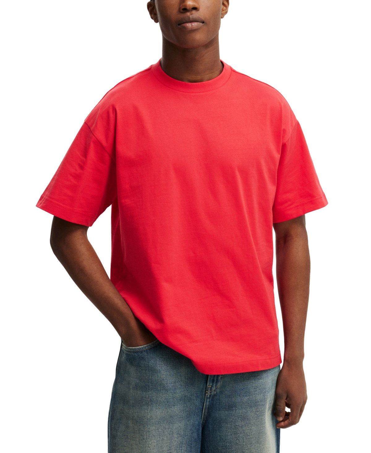 Click here for Cotton On Mens Box Fit T-Shirt - Race red prices