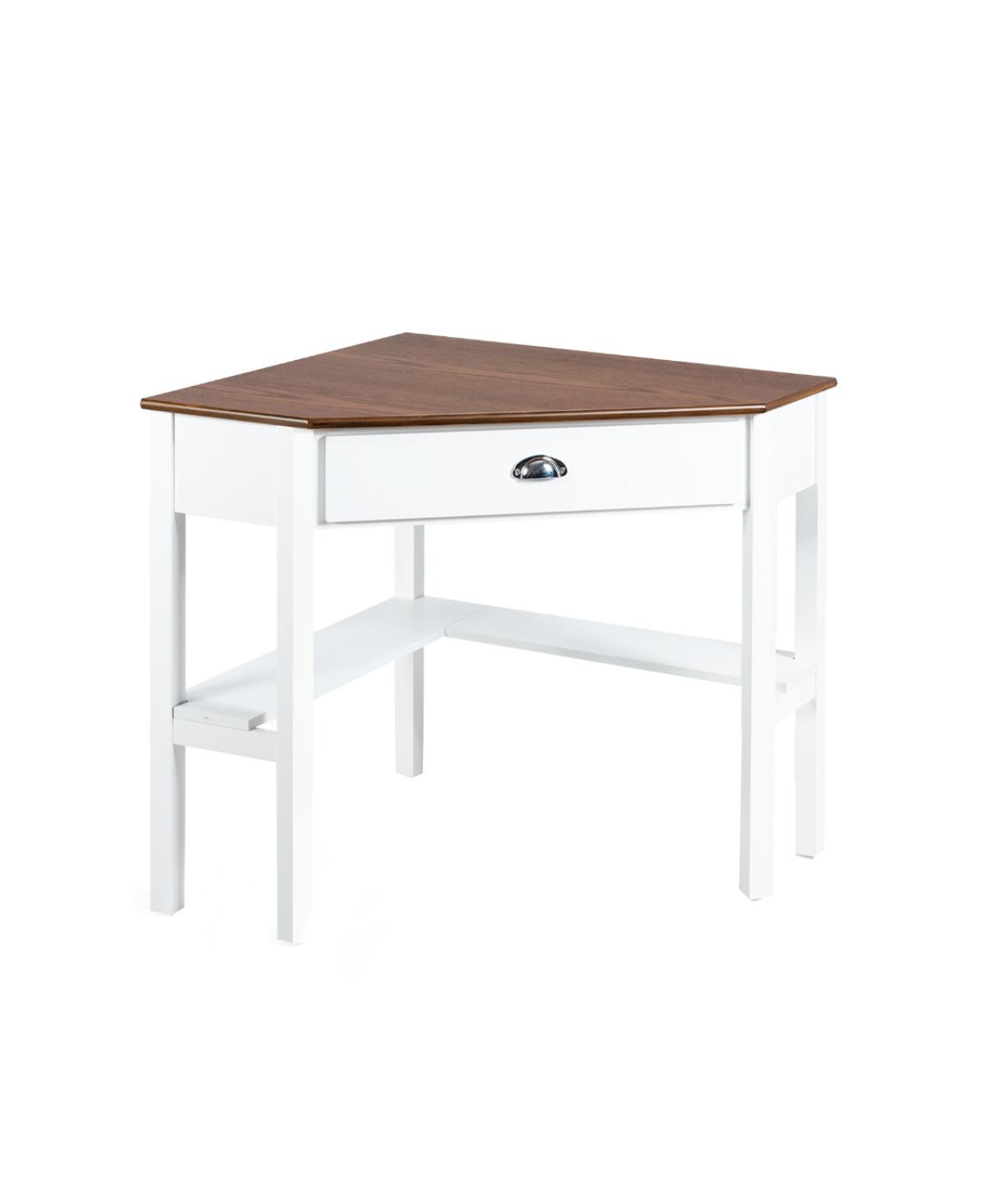 Click here for Corner Wooden Piece Laptop Computer Desk - White prices