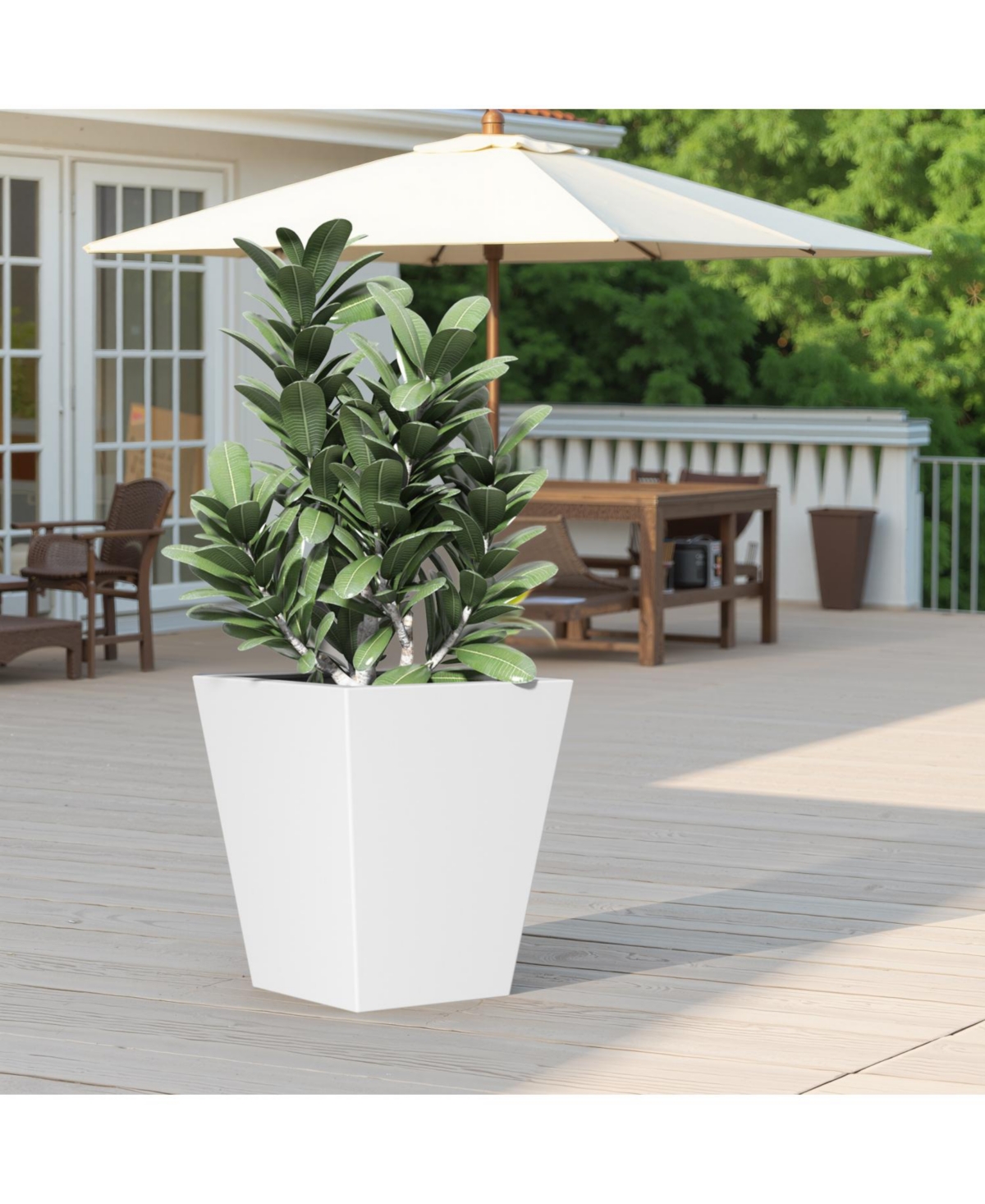 Click here for 22" Metal Tapered Planter - Burnished White -... prices