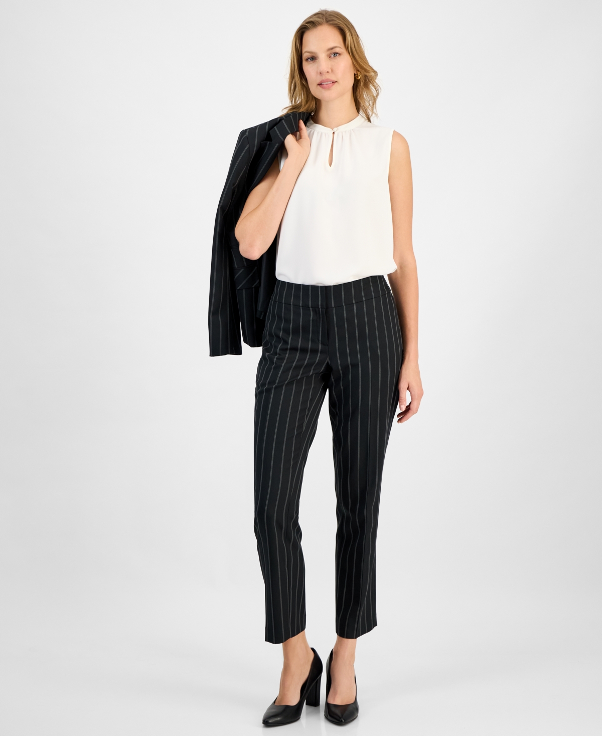 Click here for Kasper Womens Stretch Crepe Slim Leg Pant  Regular... prices