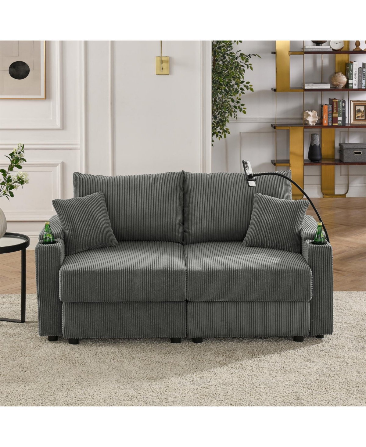 Click here for Streamdale Modern Loveseat with Storage  Cup Holde... prices
