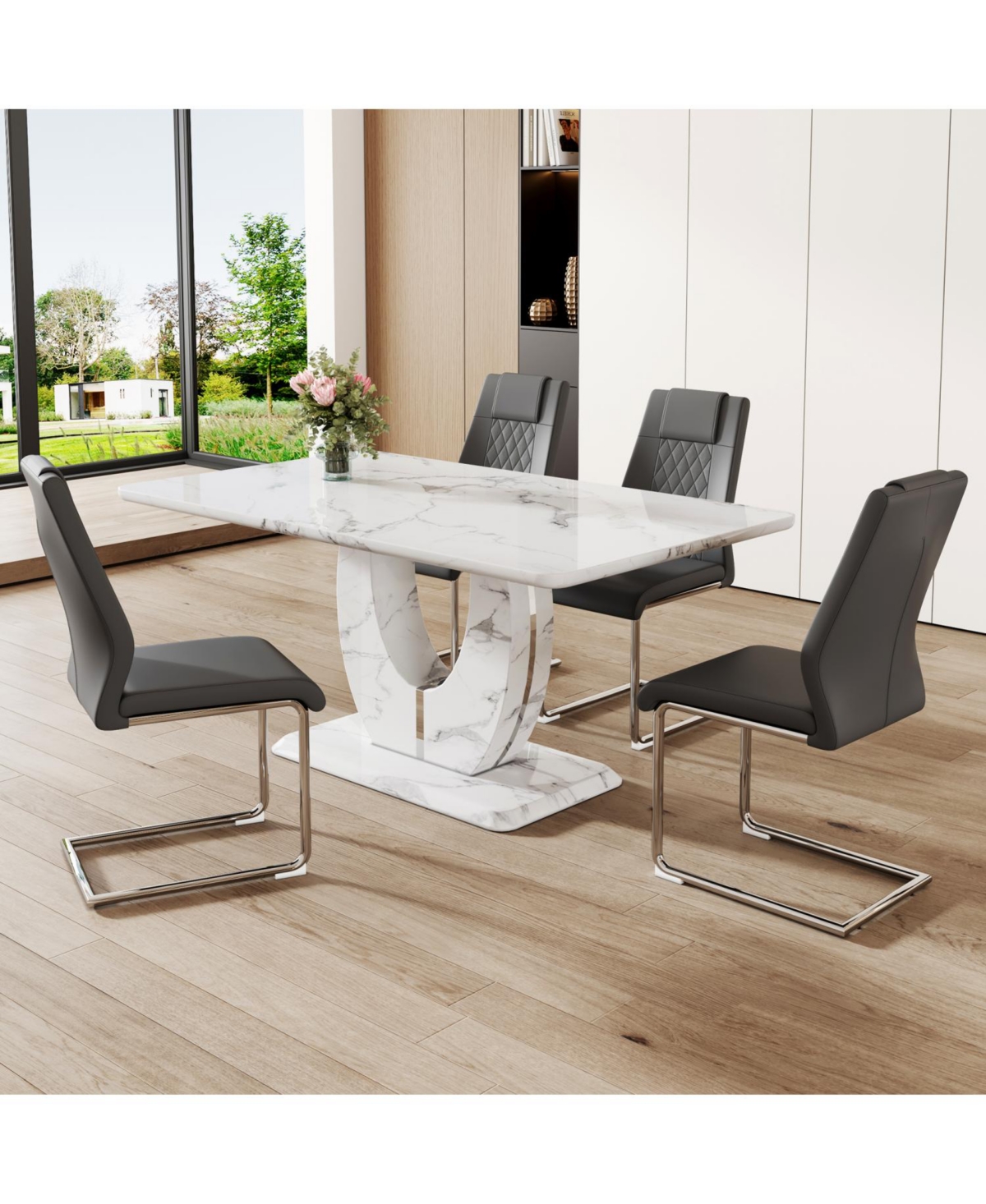 Click here for Marble Pattern Dining Set: 63"x37" with... prices