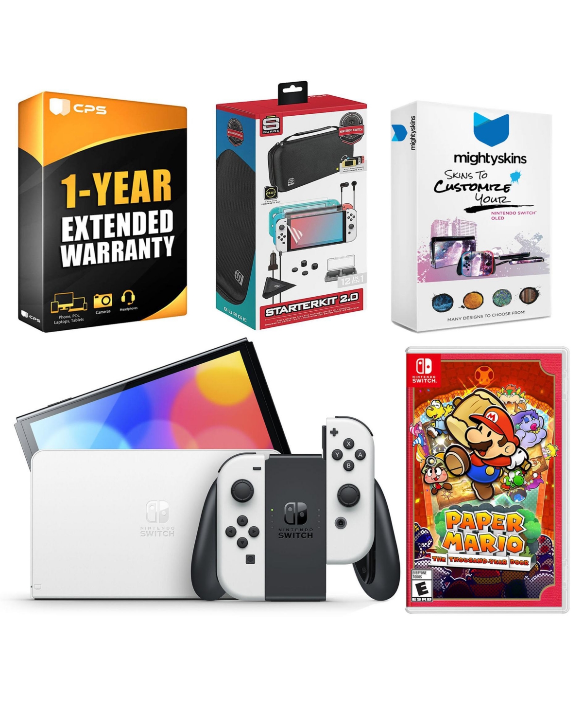 Click here for Nintendo Switch White Oled Console with Paper Mari... prices