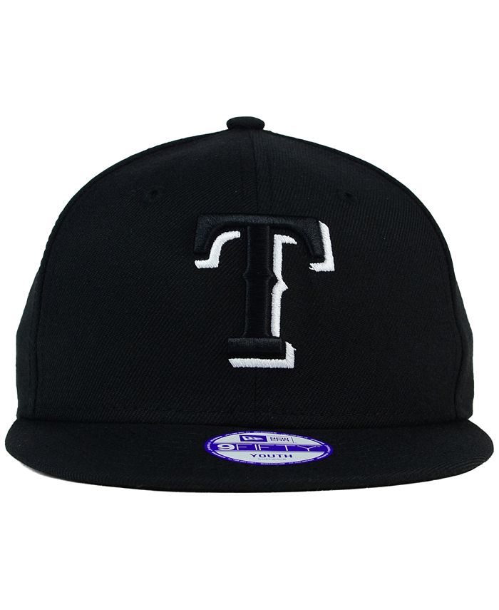 New Era Kids' Texas Rangers Black White 9FIFTY Snapback Cap - Macy's