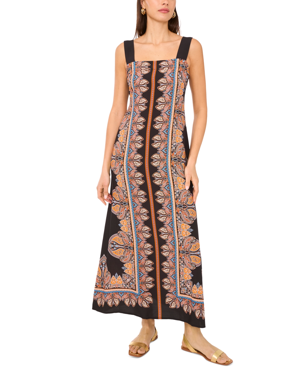 Click here for Vince Camuto Womens Printed Contrast-Strap Maxi Dr... prices