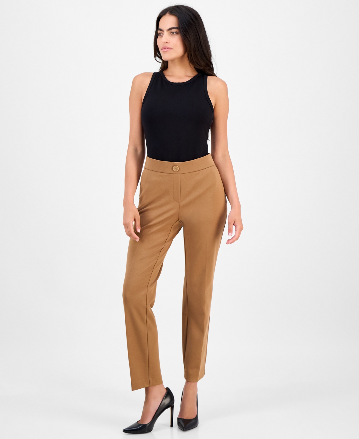 Click here for Ak Anne Klein Petite Mid-Rise Straight-Leg Pants -... prices