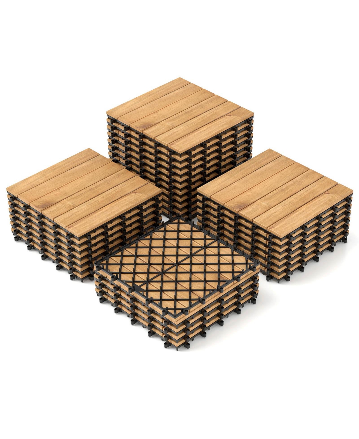 Click here for Costway 30 Pcs Acacia Wood Flooring Tiles 12"... prices