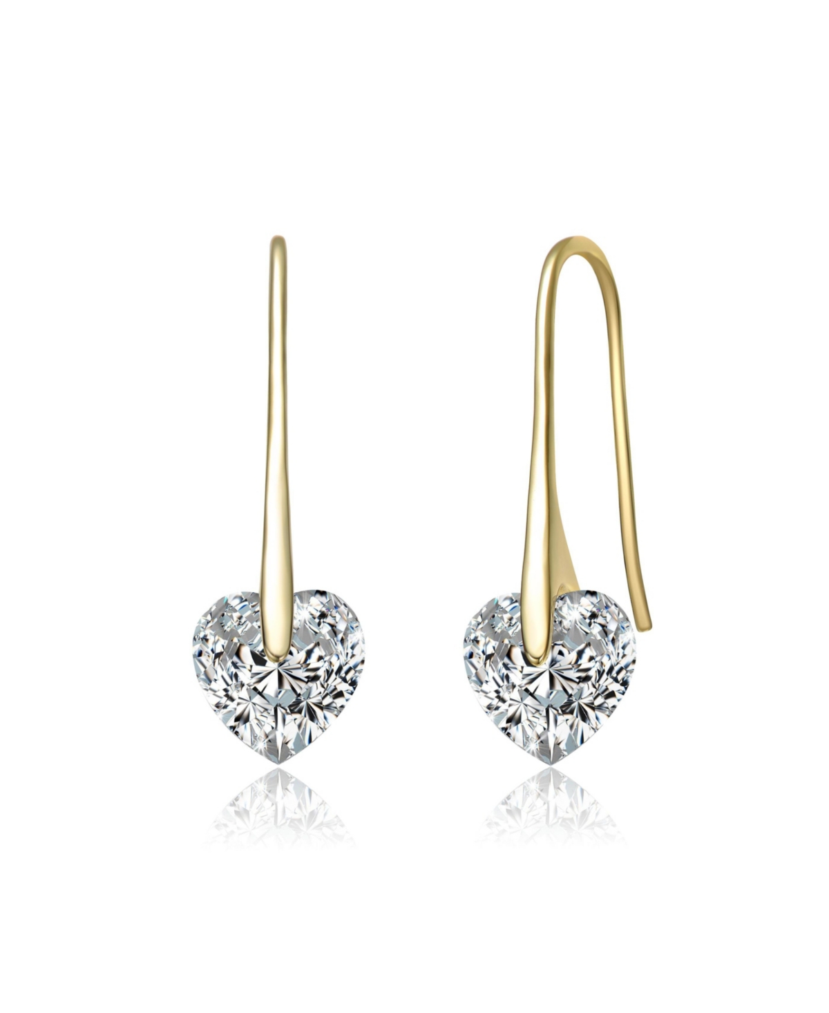Click here for Clear Heart Cubic Zirconia Fish Hook Earrings - Go... prices