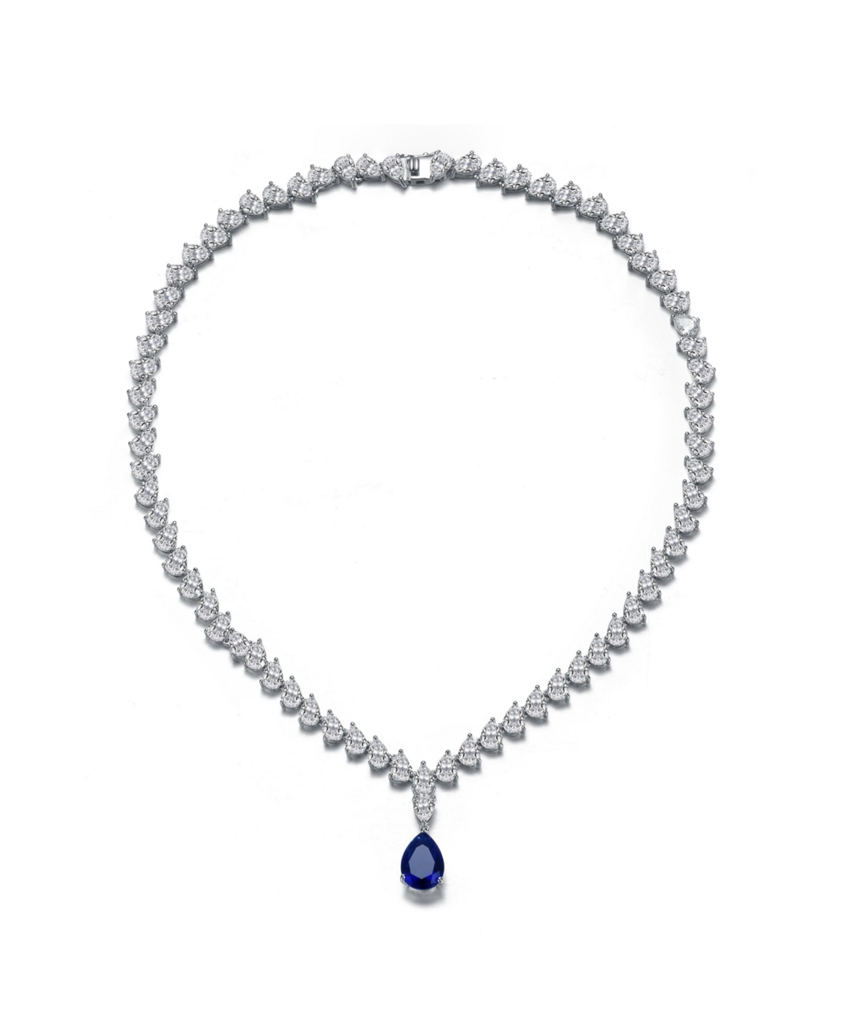 Click here for White Gold Plated with Blue and Clear Cubic Zircon... prices