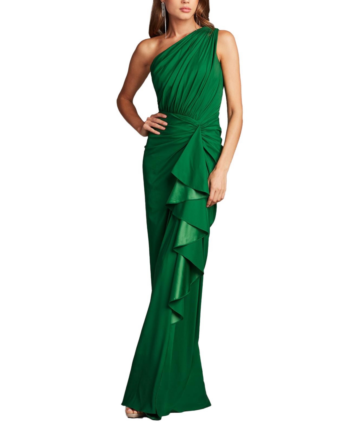 Click here for Tadashi Shoji Womens Lena Waterfall Drape Gown - G... prices