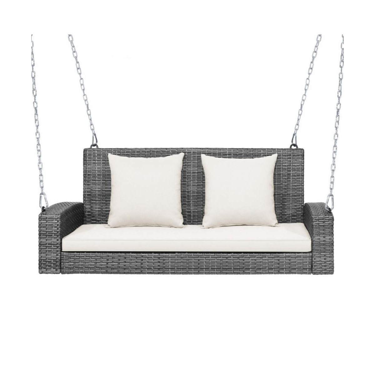 Click here for 2-Person Patio Pe Wicker Hanging Porch Swing Bench... prices