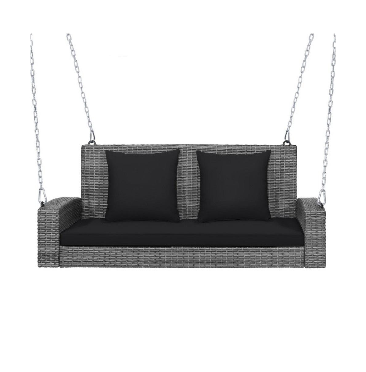 Click here for 2-Person Patio Pe Wicker Hanging Porch Swing Bench... prices