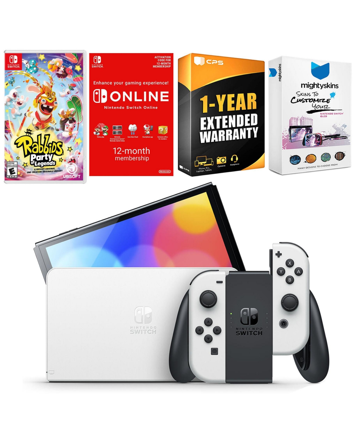 Click here for Nintendo Switch White Oled Console with Rabbids: P... prices