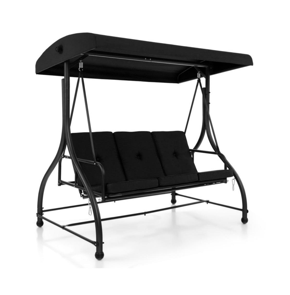 Click here for Mondawe 3 Seat Outdoor Porch Swing with Adjustable... prices