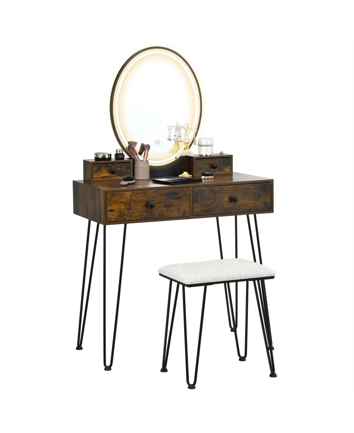 Click here for Vanity Desk with Mirror and Lights for Bedroom - B... prices