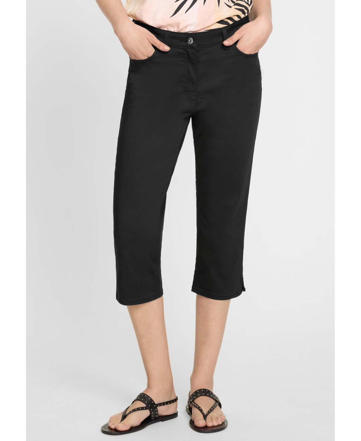 Click here for Olsen Womens Mona Fit Slim Leg Capri - Black prices