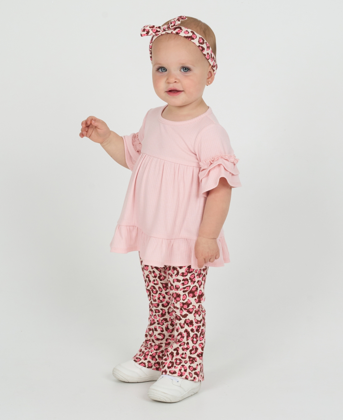 Click here for Rare Editions Baby Girls 3-Piece Ruffle Top  Leopa... prices