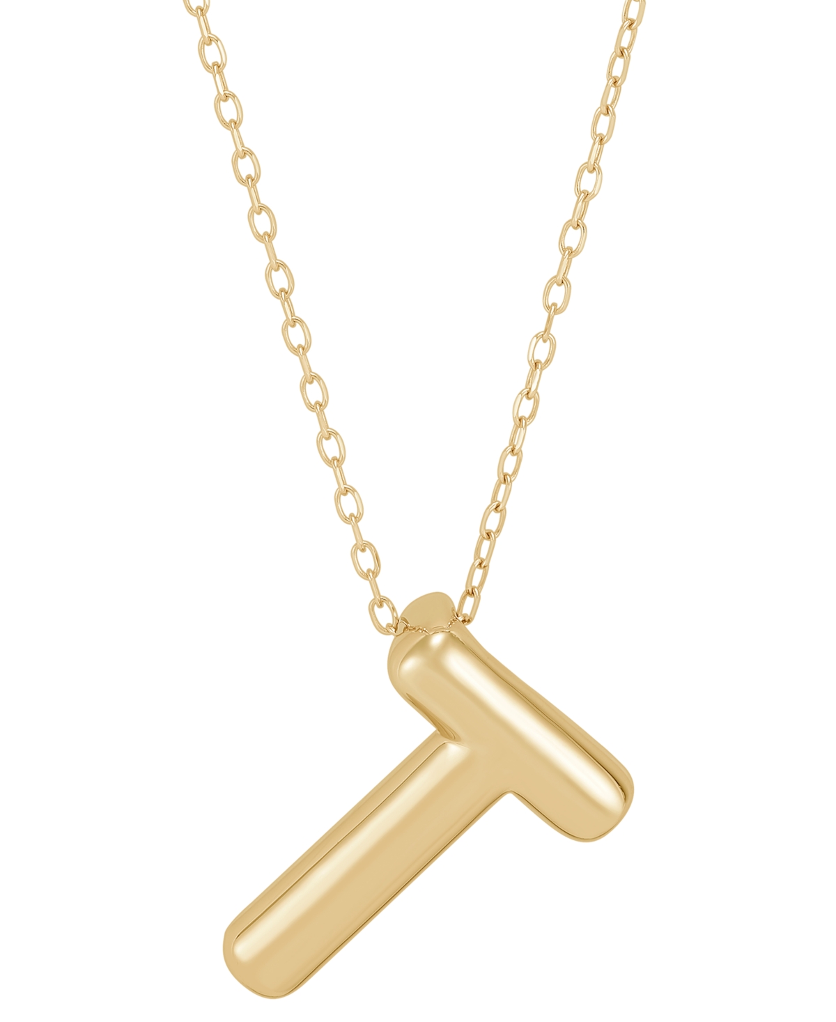 Click here for Polished Initial T Pendant Necklace in 14k Gold  1... prices