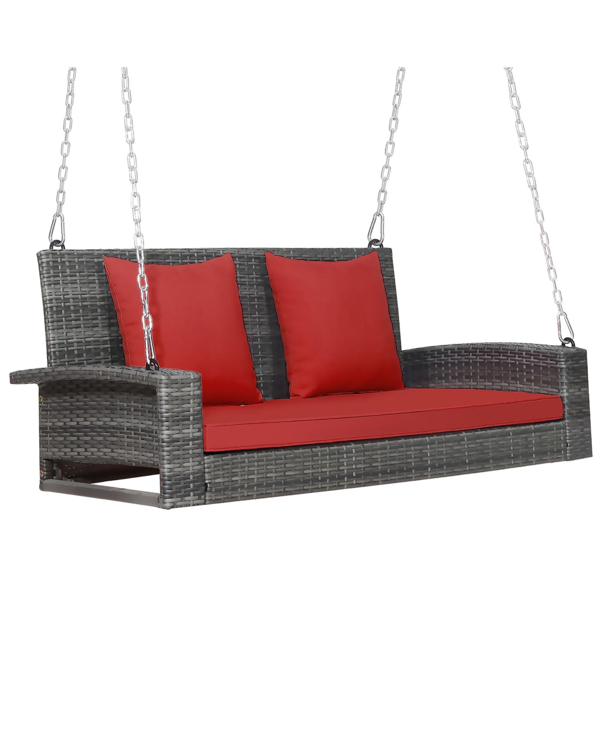 Click here for Gymax 2-Person Patio Hanging Porch Swing Rattan 80... prices
