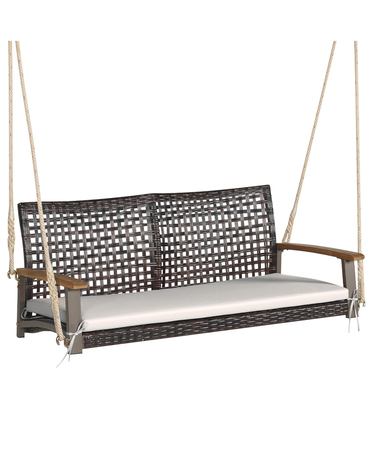 Click here for Gymax 2-Seat Rattan Porch Swing Chair Outdoor Wick... prices