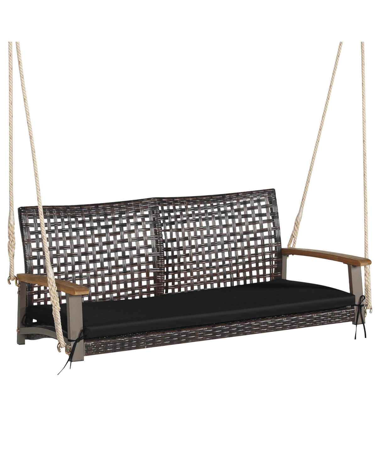 Click here for Gymax 2-Seat Rattan Porch Swing Chair Outdoor Wick... prices