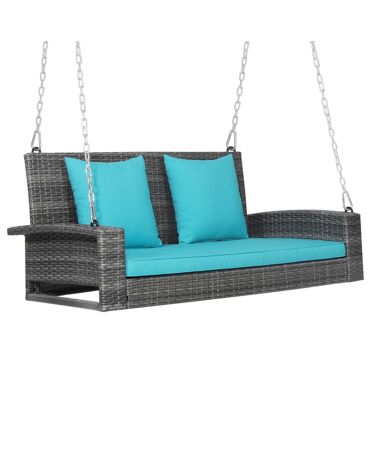 Click here for Gymax 2-Person Patio Hanging Porch Swing Rattan 80... prices