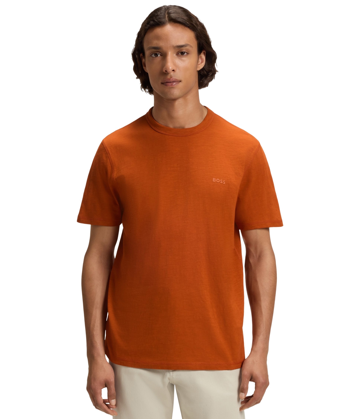Click here for Boss by Hugo Boss Mens Slub Cotton Regular-Fit T-S... prices