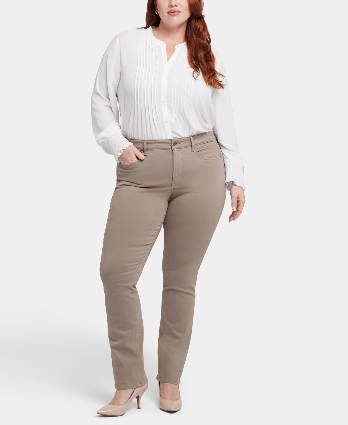 Click here for Nydj Plus Size Marilyn Straight Pull On Jeans - Sa... prices