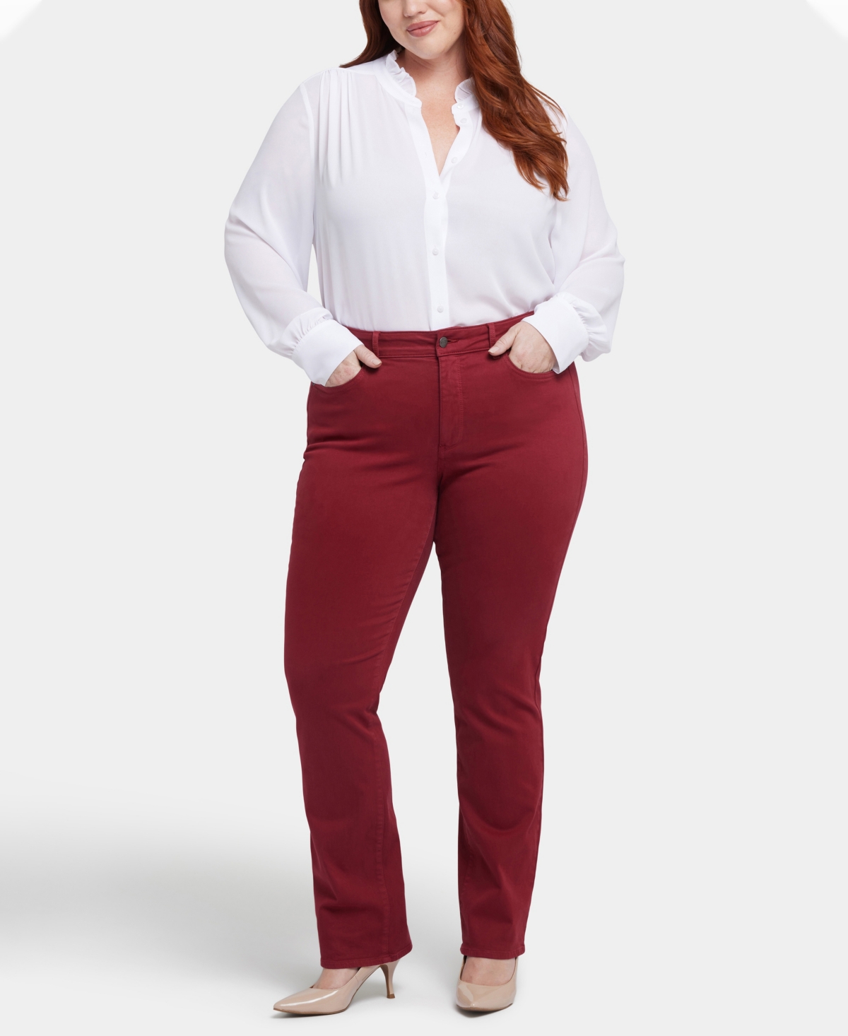 Click here for Nydj Plus Size Marilyn Straight Pull On Jeans - Wi... prices