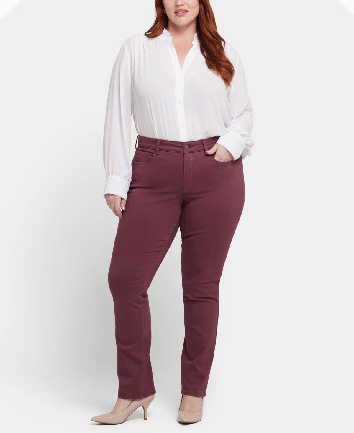 Click here for Nydj Plus Size Marilyn Straight Pull On Jeans - Da... prices