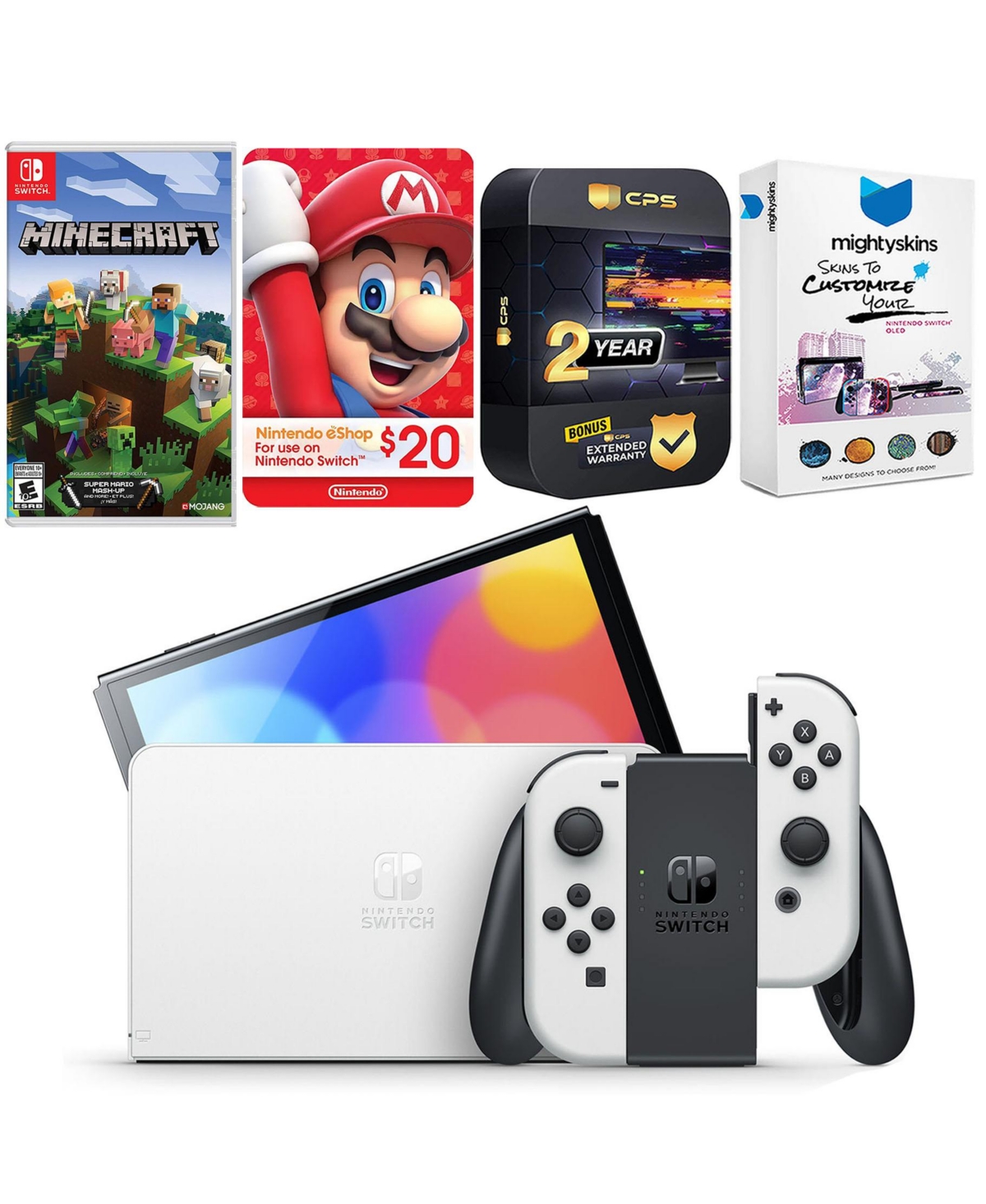 Click here for Nintendo Switch White Oled Console with Minecraft:... prices