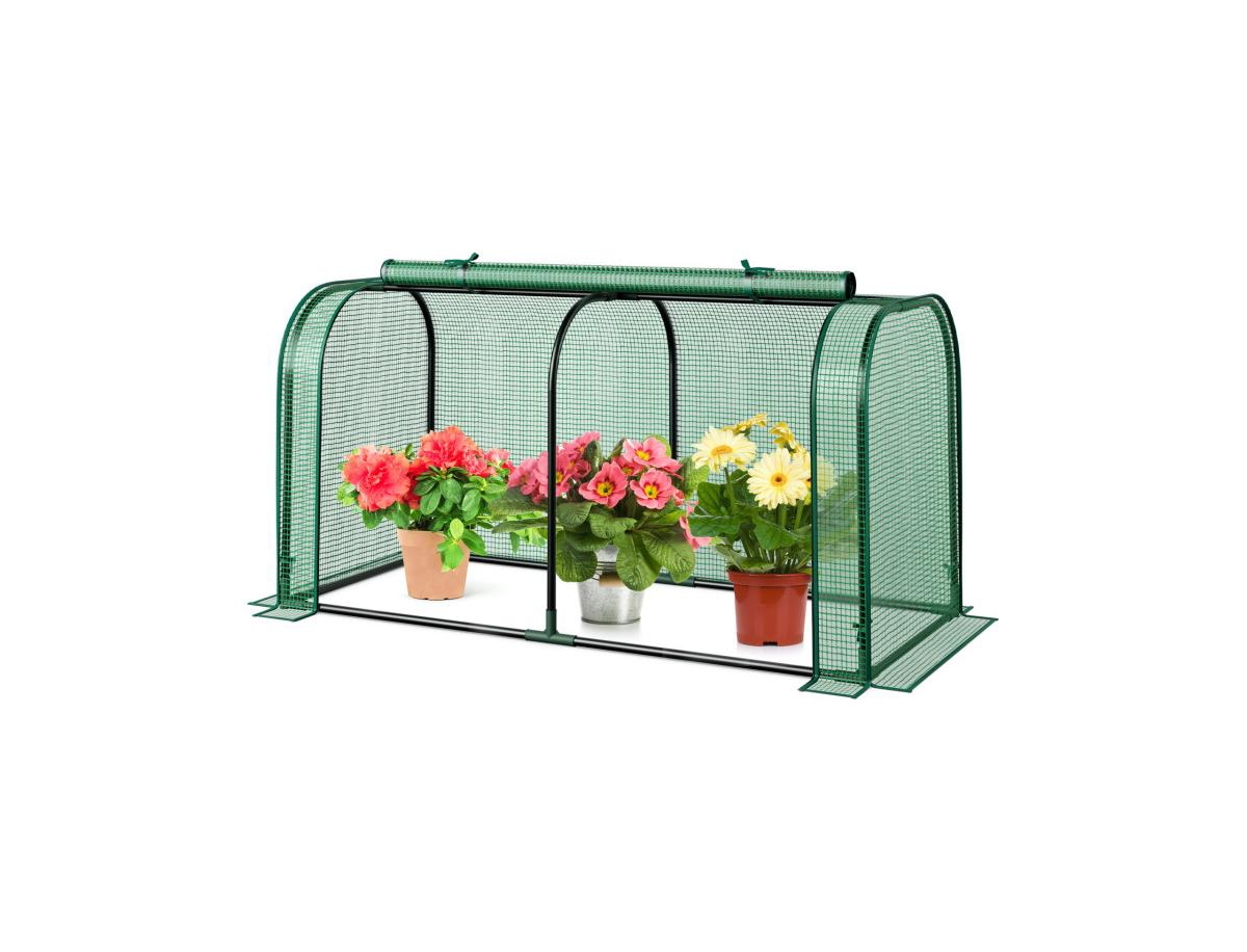 Click here for Mini Tunnel Greenhouse with Ventilated Roll-Up Zip... prices