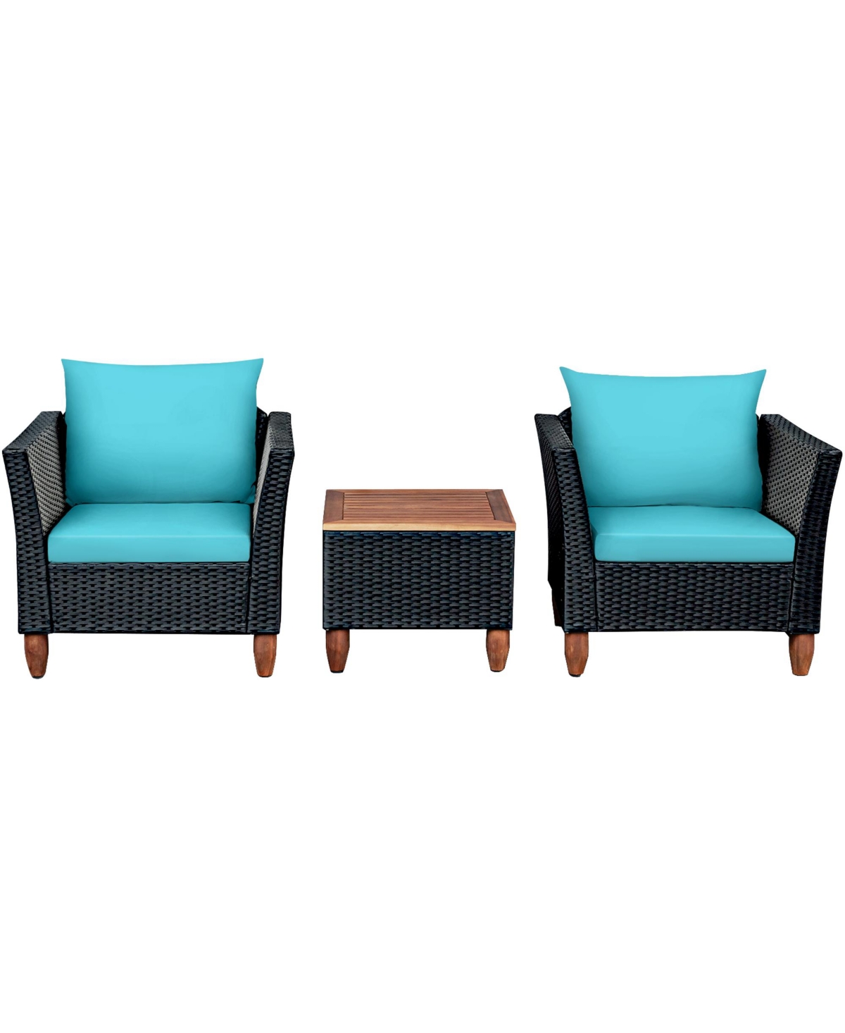 Click here for Gymax 3Pieces Patio Rattan Conversation Furniture... prices